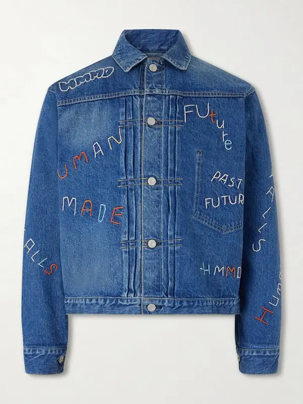 HUMAN MADE Embroidered Denim Jacket - Blue