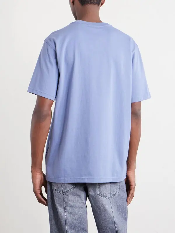 Nn07 Logo-embroidered Pima Cotton-jersey T-shirt - Blue