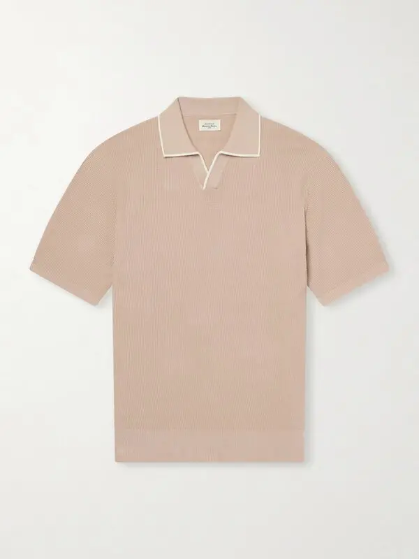 Hartford Open-collar Cotton-piqué Polo Shirt - Neutrals