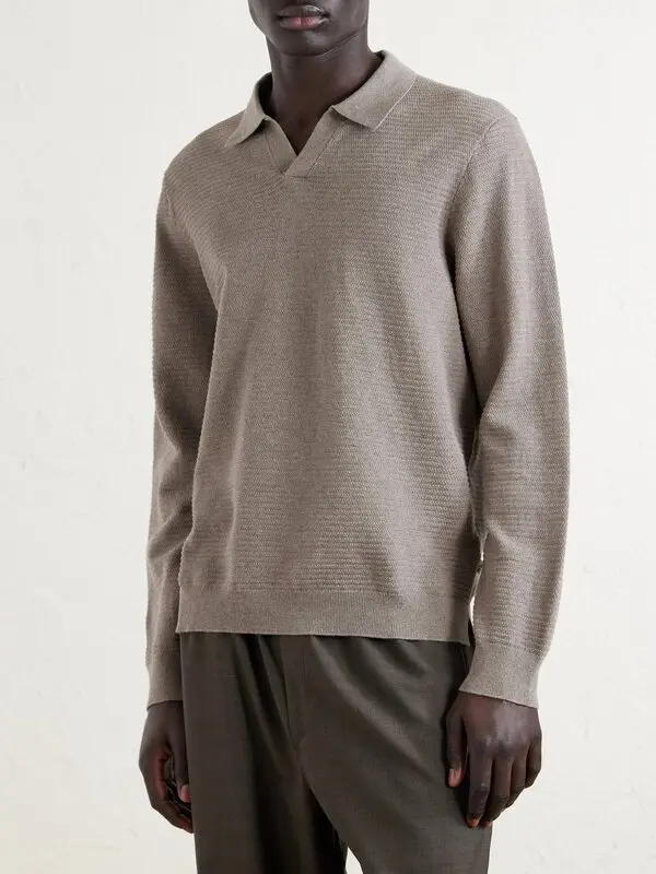 Nn07 Paul 60019 Ribbed Organic Cotton Polo Shirt - Brown
