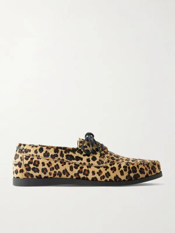 VINNY'S Boatman Leopard-print Boat Shoes