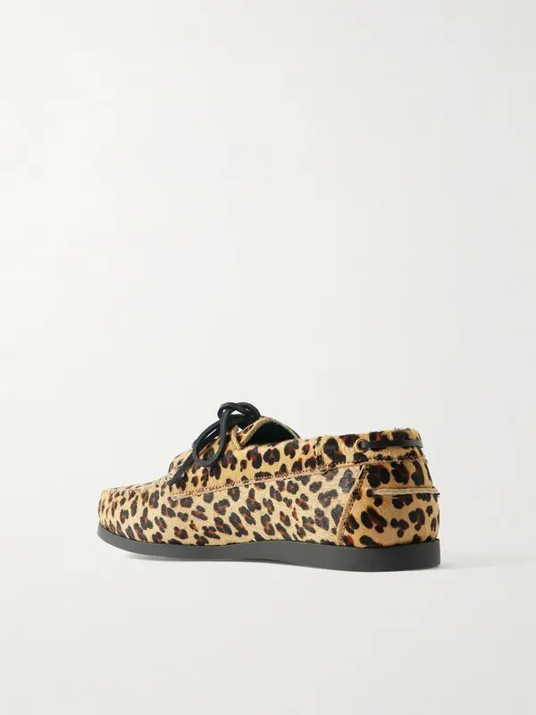 VINNY'S Boatman Leopard-print Boat Shoes