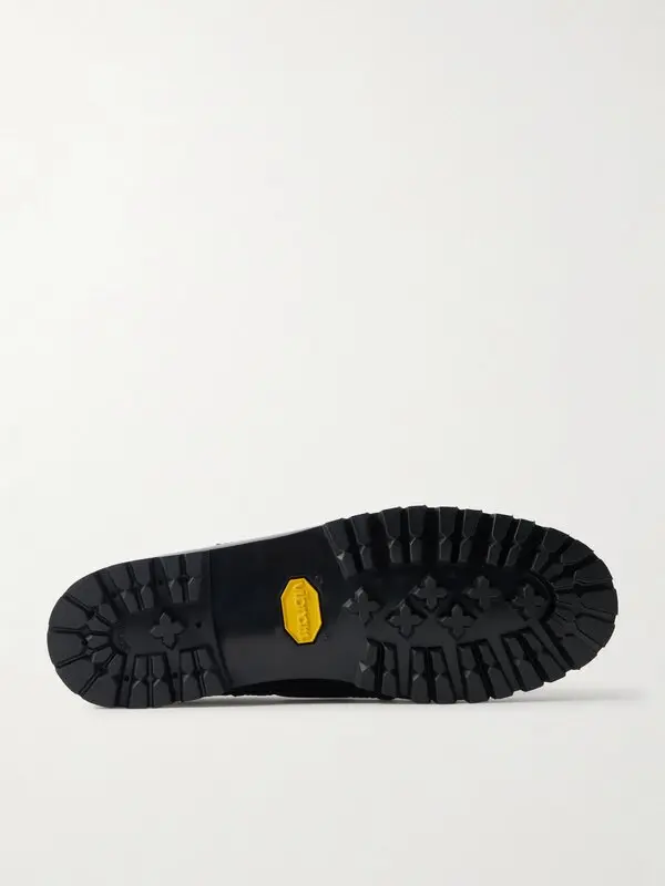VINNY'S Aztec Leather Boat Shoes - Black
