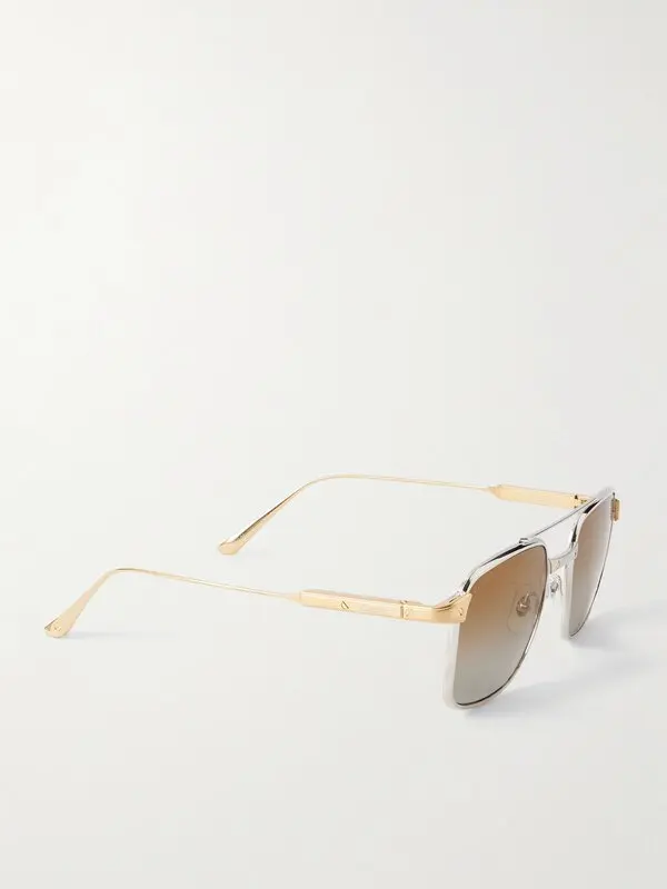 Cartier Santos Aviator-style Sunglasses - Silver