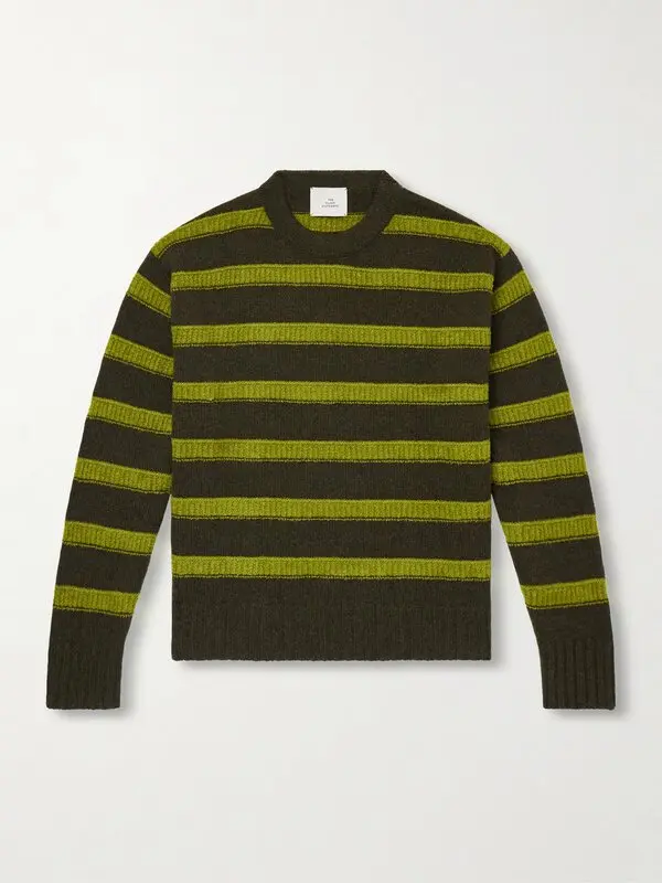 THE ELDER STATESMAN Ridgeline Striped Cashmere-blend Sweater