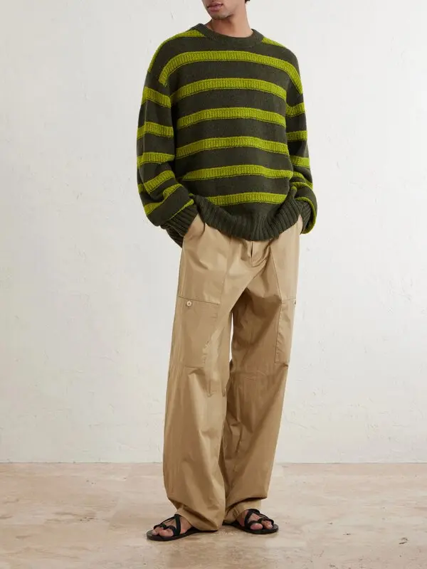 THE ELDER STATESMAN Ridgeline Striped Cashmere-blend Sweater