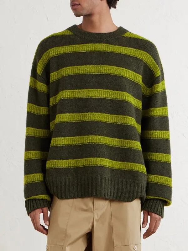 THE ELDER STATESMAN Ridgeline Striped Cashmere-blend Sweater
