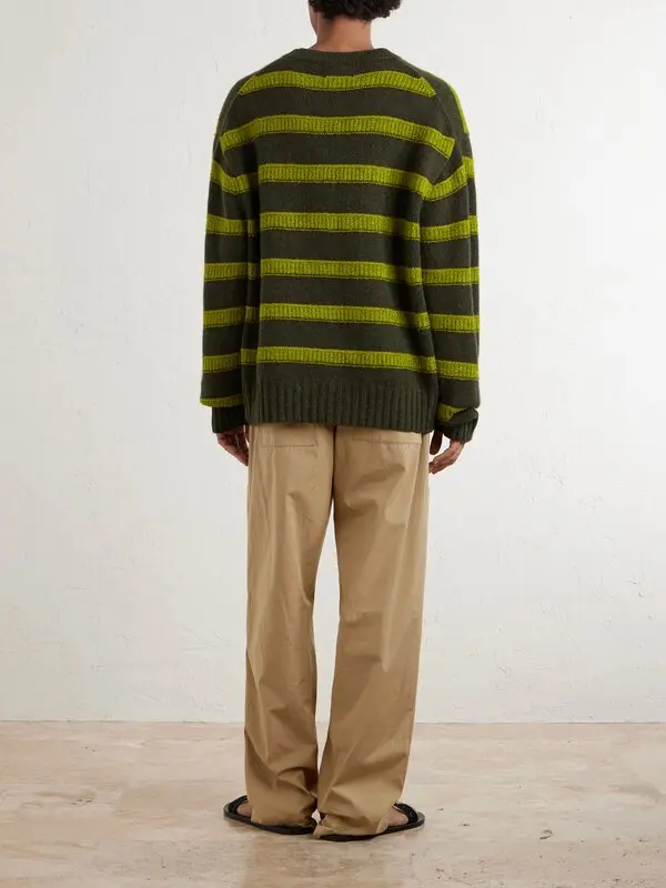 THE ELDER STATESMAN Ridgeline Striped Cashmere-blend Sweater