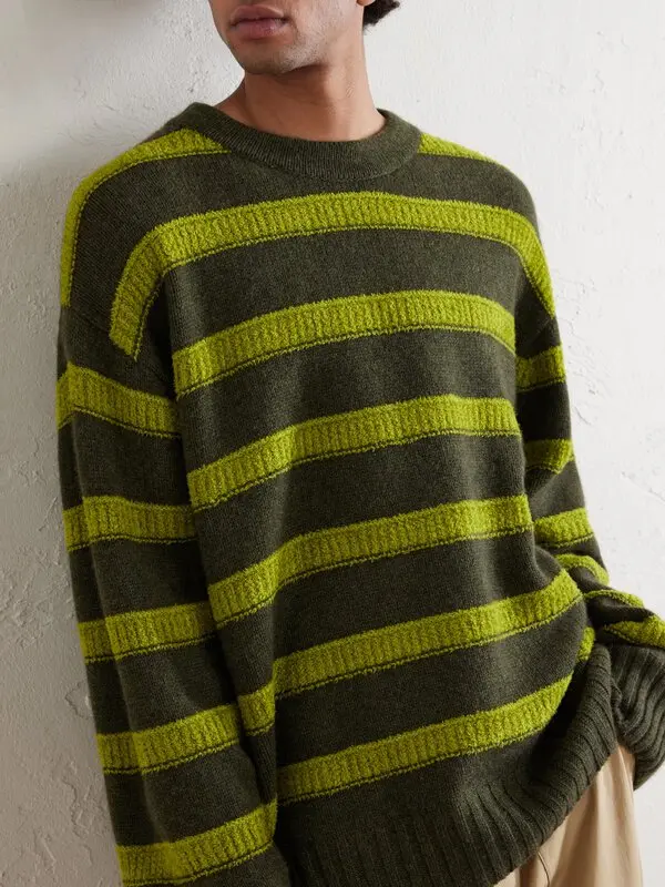 THE ELDER STATESMAN Ridgeline Striped Cashmere-blend Sweater