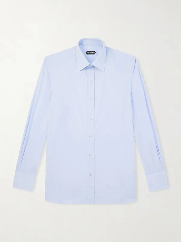 TOM FORD Cotton-poplin Shirt - Blue