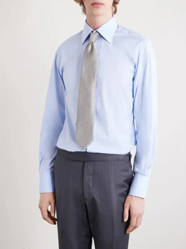 TOM FORD Cotton-poplin Shirt - Blue