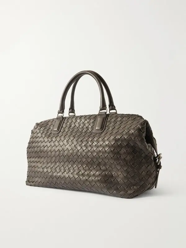 Officine Creative Armour 019' Woven Leather Weekend Bag - Brown