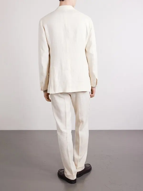 SAMAN AMEL Linen Suit Jacket - Neutrals