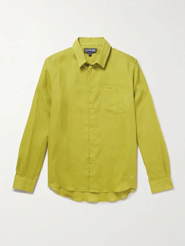 Vilebrequin Caroubis Linen Shirt - Green