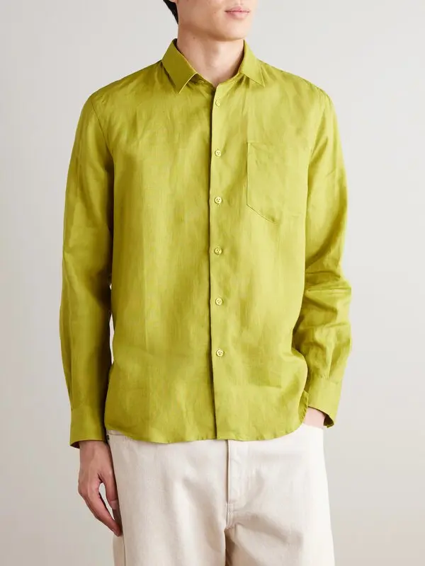 Vilebrequin Caroubis Linen Shirt - Green