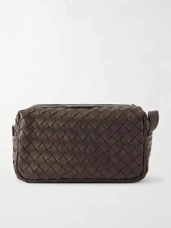 Officine Creative Armour 014 Woven Leather Pouch - Brown