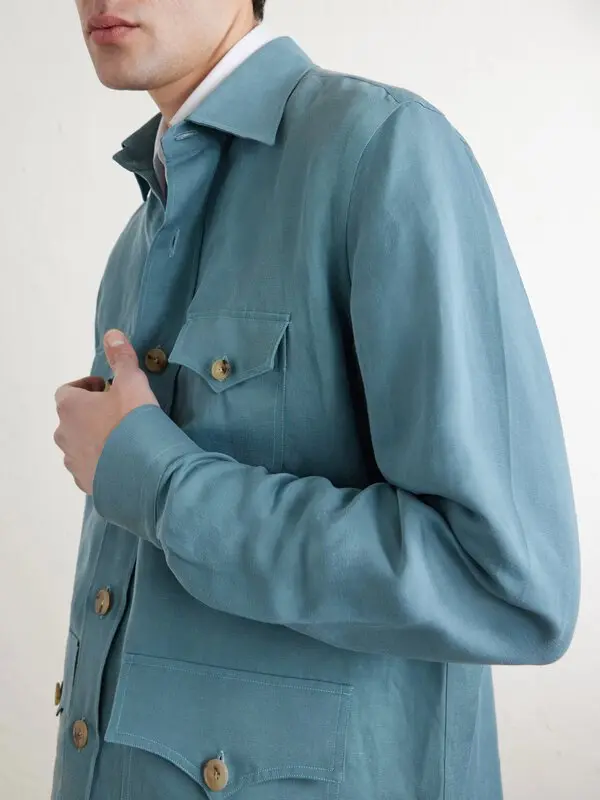 Rubinacci Safari Overshirt - Blue