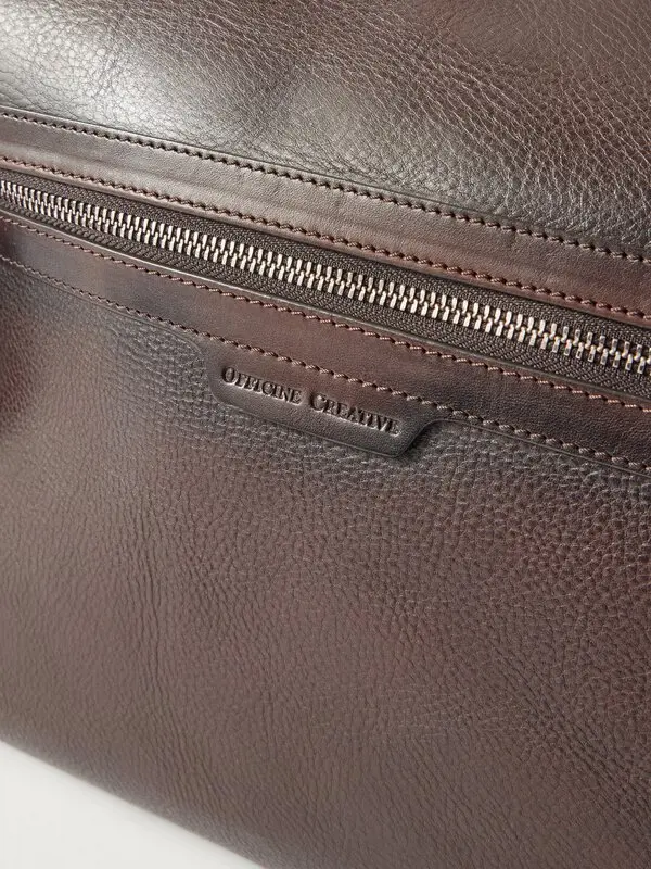 Officine Creative Full-grain Leather Weekend Bag