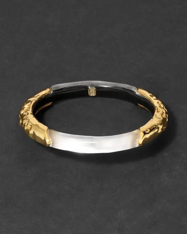 Alexis Bittar Lucite Brutalist Bangle Bracelet - Silver