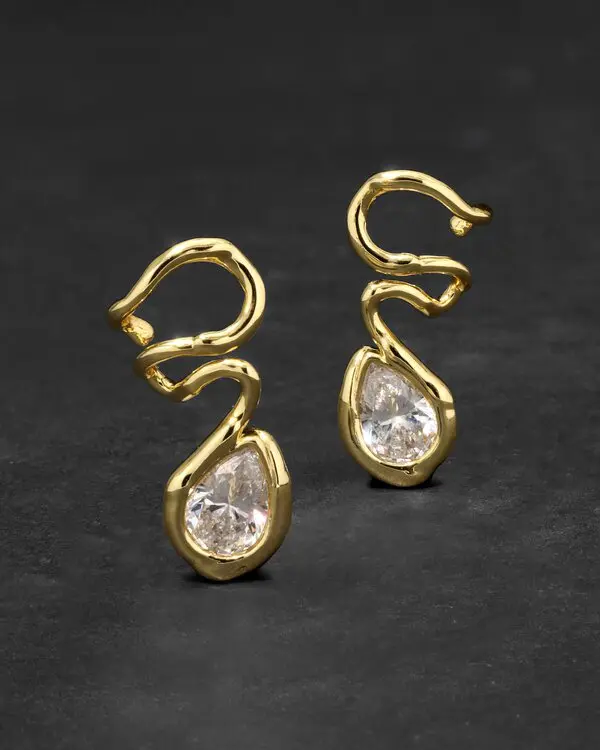 Alexis Bittar Asterales Floating Vine Post Earrings - Gold