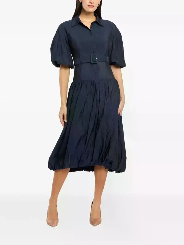 Cinq À Sept Daliah Puff-sleeve Belted Midi Dress