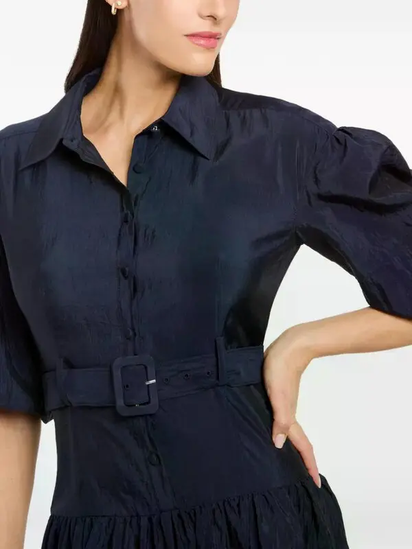 Cinq À Sept Daliah Puff-sleeve Belted Midi Dress