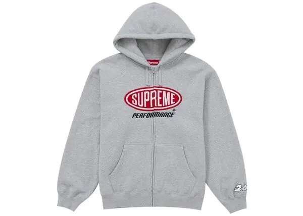 Supreme Performance Zip Up Hooded Sweatshirt - Grey