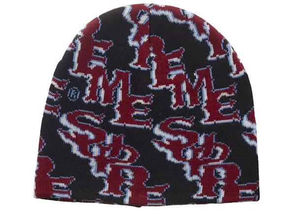 Supreme Slanted Gothic Outline Beanie - Black