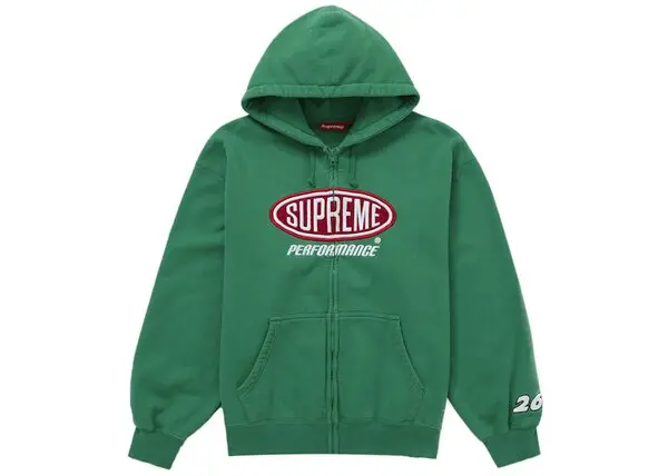Supreme Performance Zip Up Hooded Sweatshirt - Green
