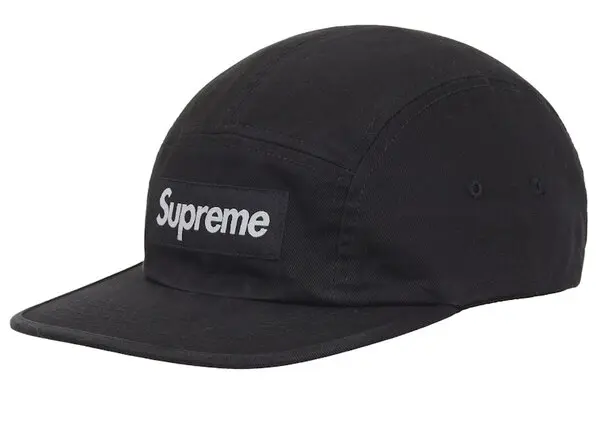 Supreme Washed Chino Twill Camp Cap - Black