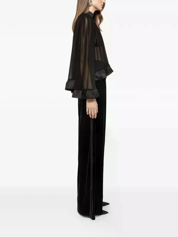 NISSA Ruffle-trim Chiffon Top