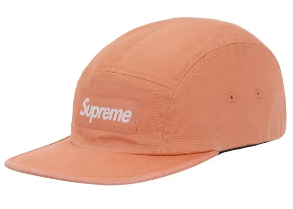 Supreme Washed Chino Twill Camp Cap - Peach