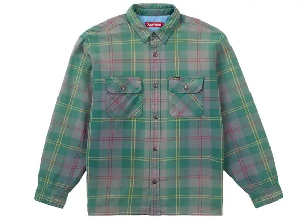Supreme Quilted Lined Flannel Snap Shirt - Green