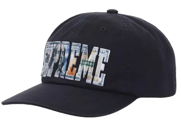 Supreme Embroidered Money Logo 6-panel Cap - Navy Blue