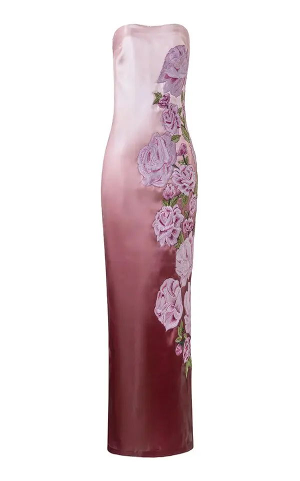LA FUORI Rose Armour Column Dress - Pink