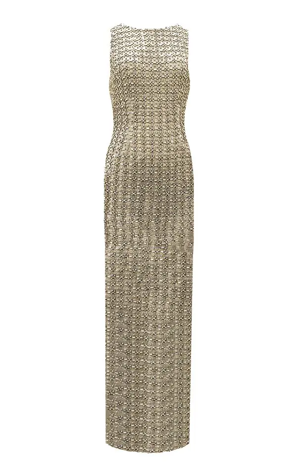 LA FUORI Gilded Crystral Dress - Gold