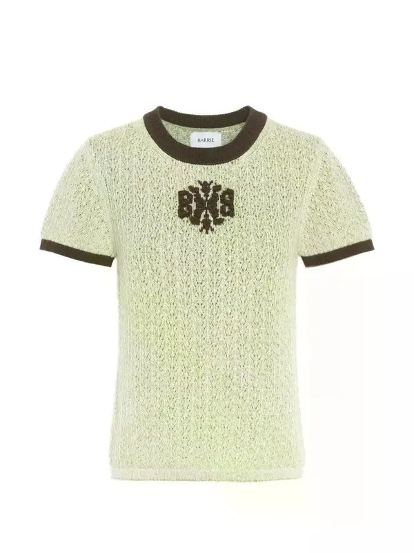 BARRIE B-logo Cashmere Top - Green
