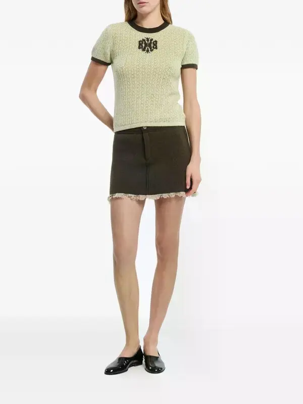 BARRIE B-logo Cashmere Top - Green