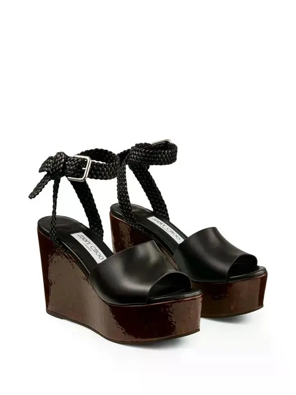 JIMMY CHOO Jori 100 Braided Sandals - Black