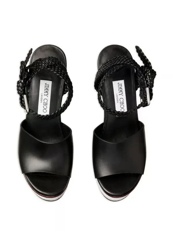 JIMMY CHOO Jori 100 Braided Sandals - Black