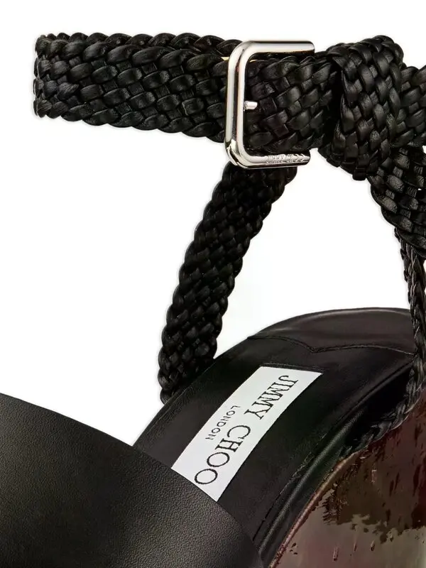JIMMY CHOO Jori 100 Braided Sandals - Black