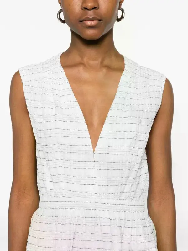 Maje V-neck Striped Mini Dress