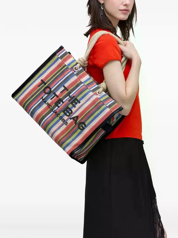 Marc Jacobs Stripe Mesh Tote Bag - Red