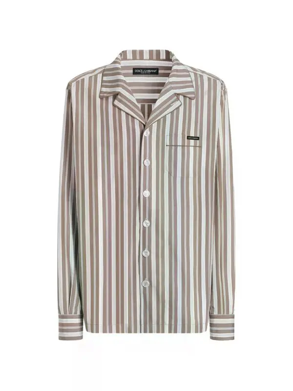 Dolce & Gabbana Compact Striped Poplin Vanity Shirt - Neutrals