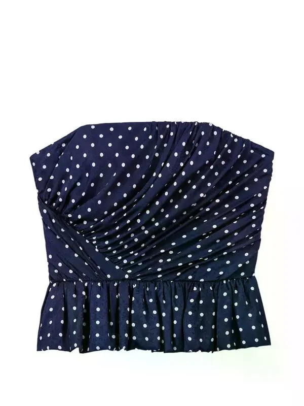 Maje Polka-dot Strapless Blouse - Blue