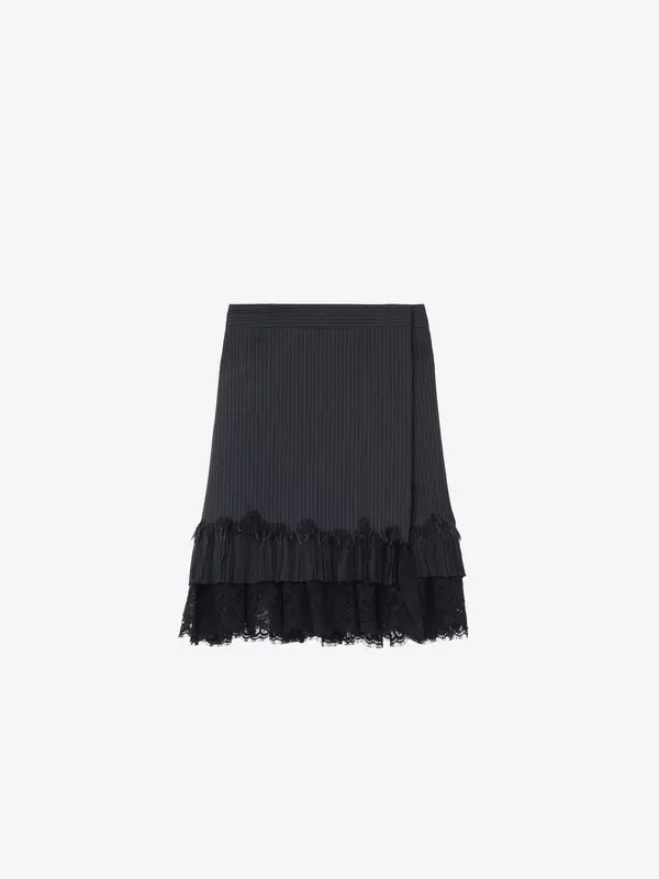 Alexander McQueen Pinstriped Wrap Mini Skirt