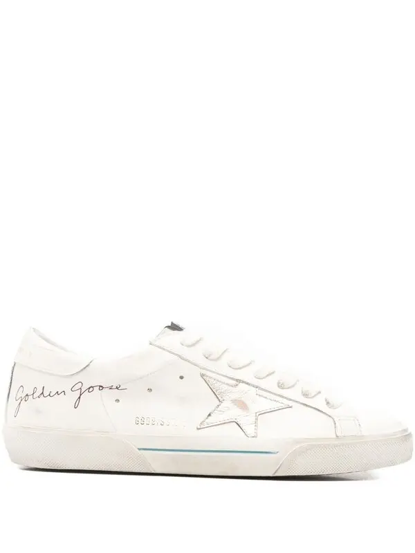 GOLDEN GOOSE Super-star Leather Sneakers - Silver