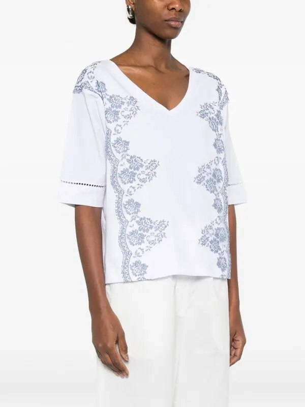 Ermanno Scervino Embroidered Cotton T-shirt