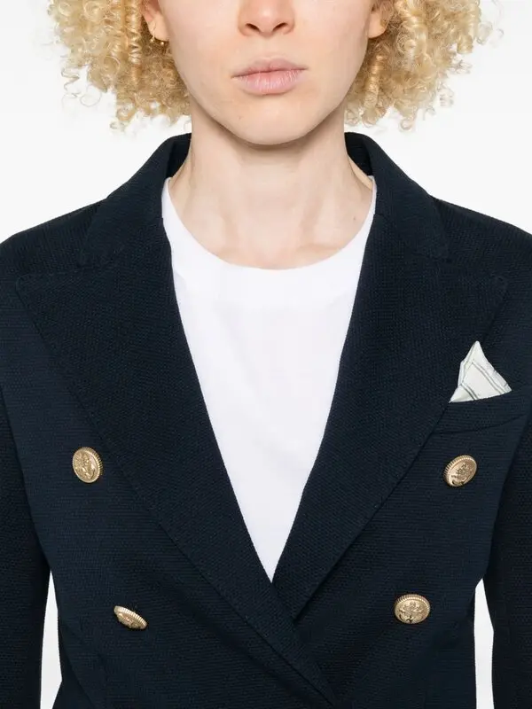 CIRCOLO 1901 Cotton Double-breasted Jacket - Blue