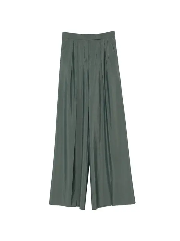 Max Mara Wool Wide-leg Trousers - Green